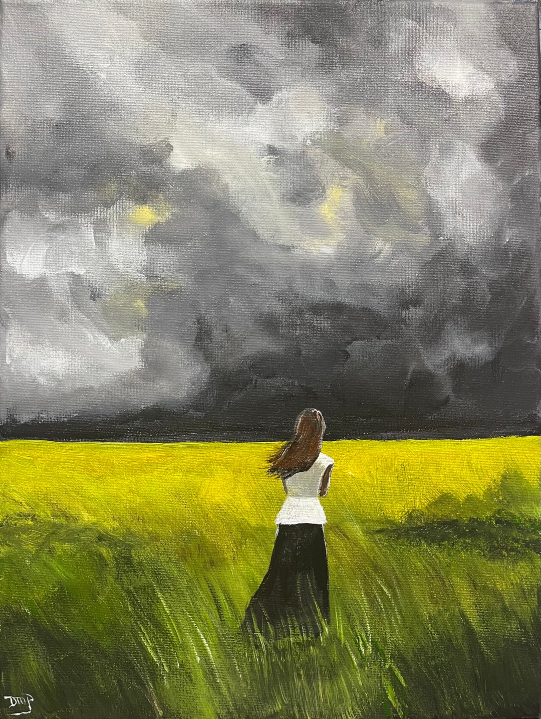 Acrylic “in the Wind” Hand Painting - Etsy