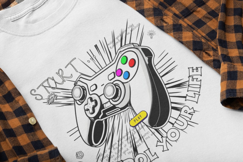 Gaming Controller T-shirt, Control Your Life, Controller, Gaming Tshirt ...