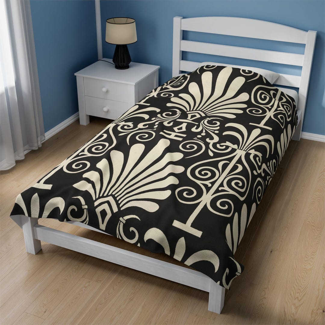 Ancient Greek / Roman Acanthus Design Large Plush Blanket (60x80 Inches ...