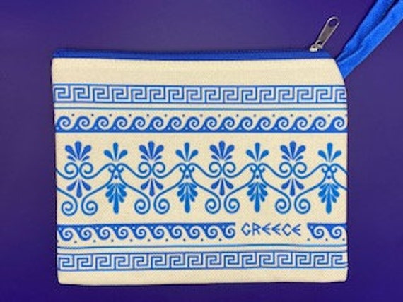 Ancient Greek Design Lines Purse/Pouch/Toiletry Bag - Gem