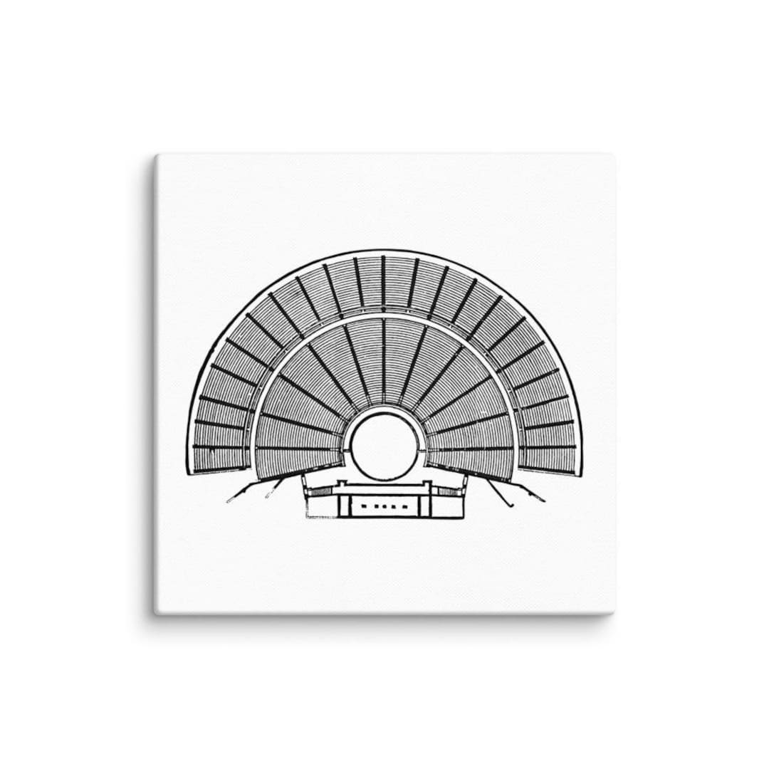 Ancient Greek / Ancient Theatre / Ancient Epidaurus Plan Canvas Artwork ...