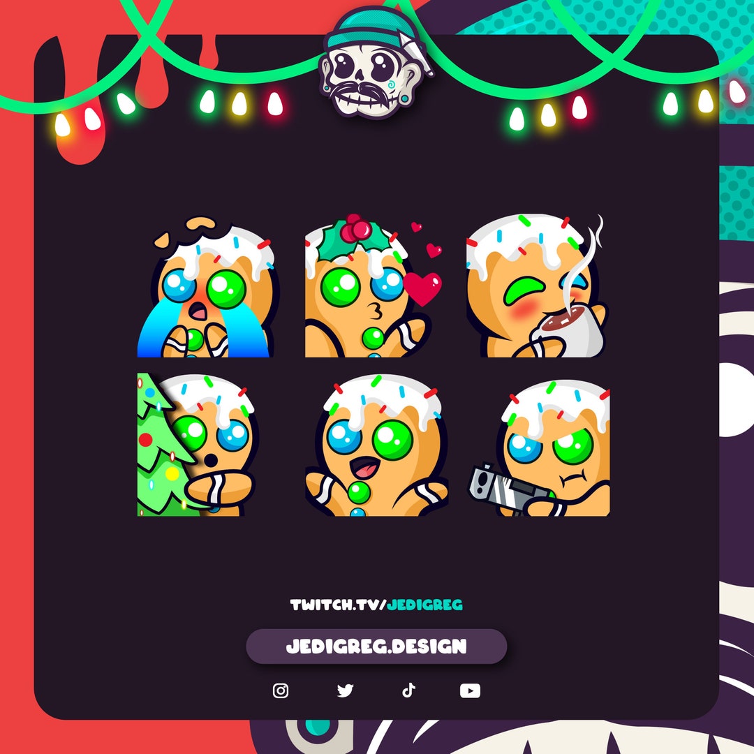 Gingerbread Emote Pack | Twitch, Discord, Youtube, Tiktok Streaming - Etsy
