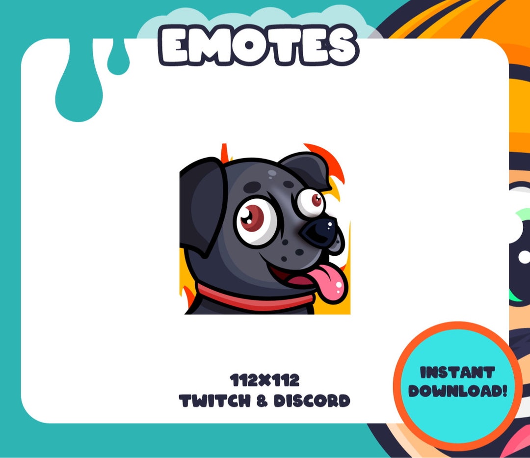 Black ANIMATED Derpy Dog | for Twitch, Discord and More! | Cute Blep ...