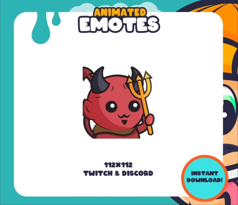 Devil Animated Emote: Halloween Twitch, Discord, Youtube, Tiktok (GIF ...