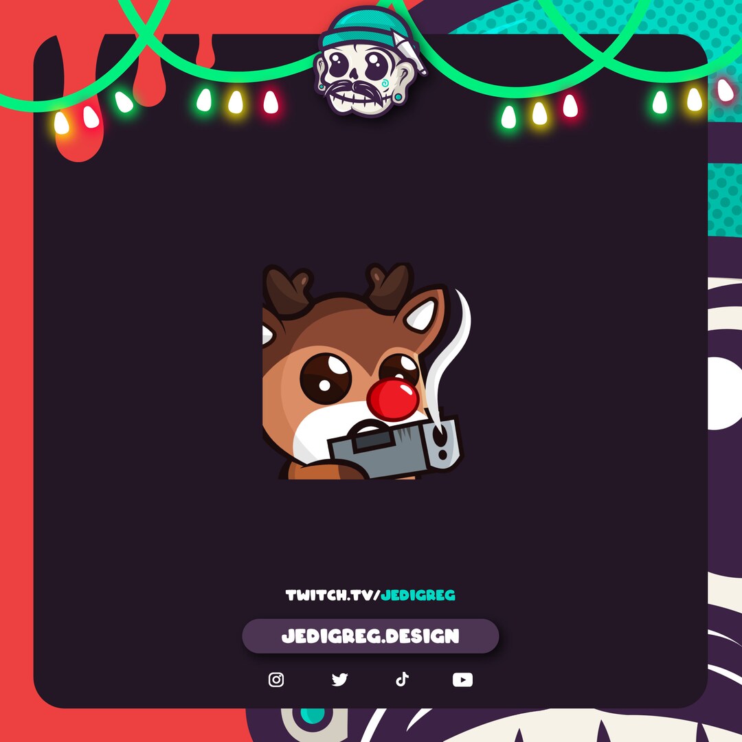 Reindeer Pew animated Emote Twitch, Discord, Youtube, Tiktok Streaming ...