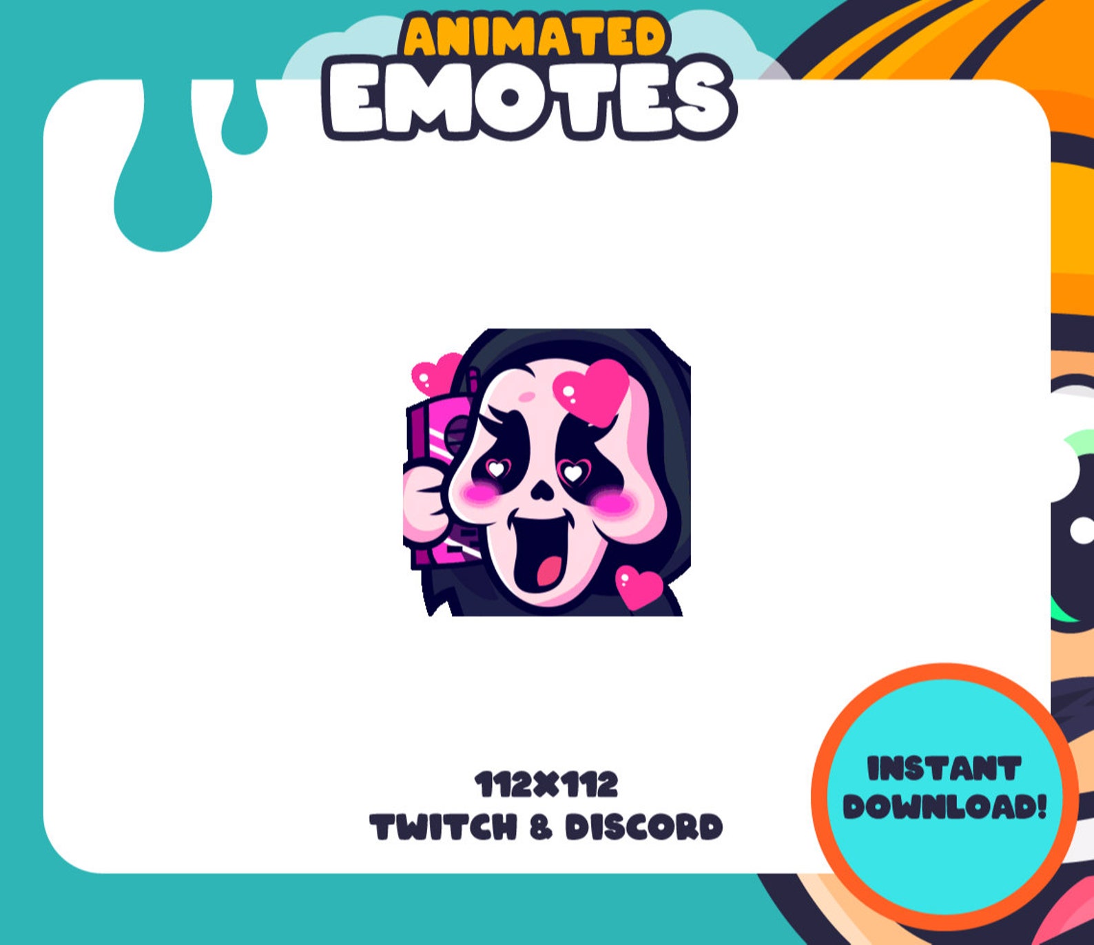 Ghostface Love Scream Animated Emote | for Twitch, Discord and More ...