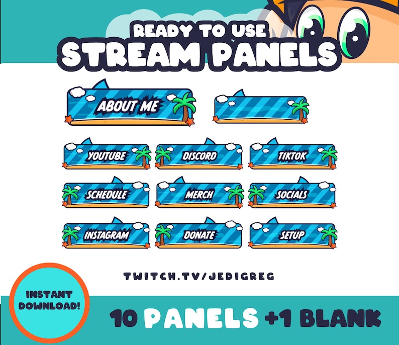 10 Cute Shark Island Panels for Twitch, Discord and More - Etsy Australia