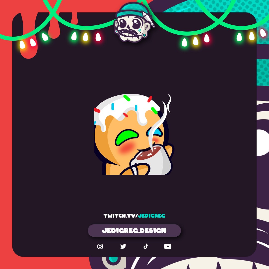 Gingerbread Man Sip *animated* Emote | Twitch, Discord, Youtube, Tiktok ...