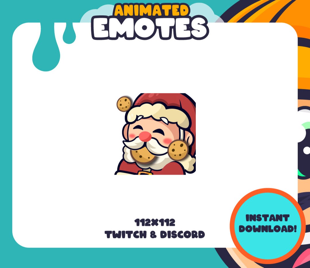 Animated Santa Chew Emote: Christmas Twitch/discord (GIF) - Etsy