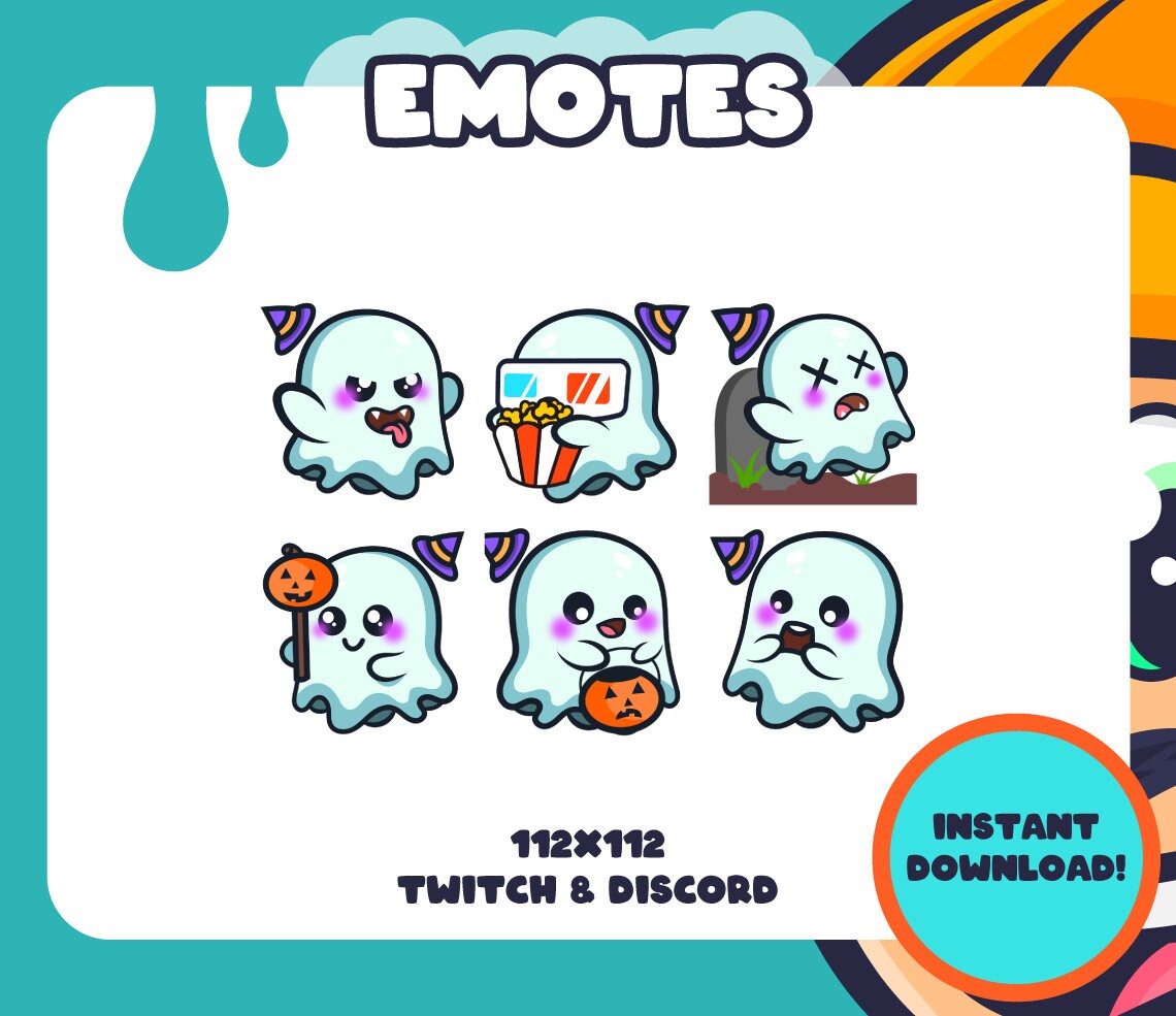 6x Ghost Emotes | for Twitch, Discord and More! Ghostly Halloween ...