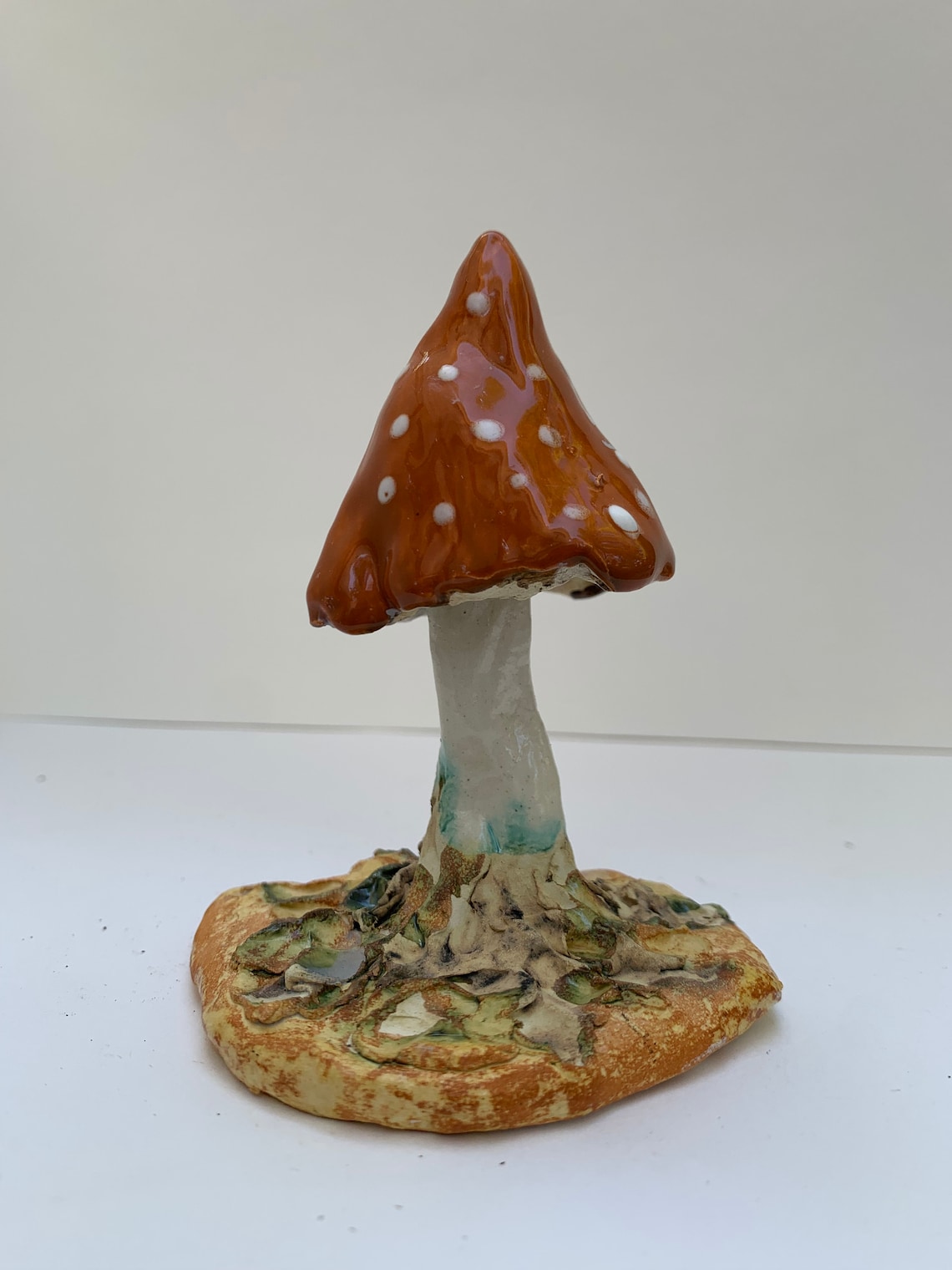 Handmade Clay Mushroom Free Standing Figurine Garden Home - Etsy