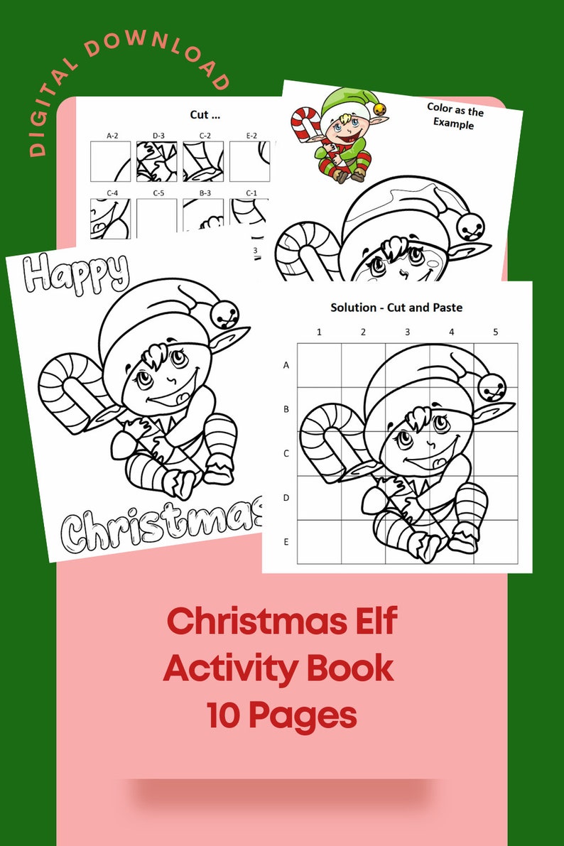 Downloadable and Printable Christmas Elf Activity Book - Etsy