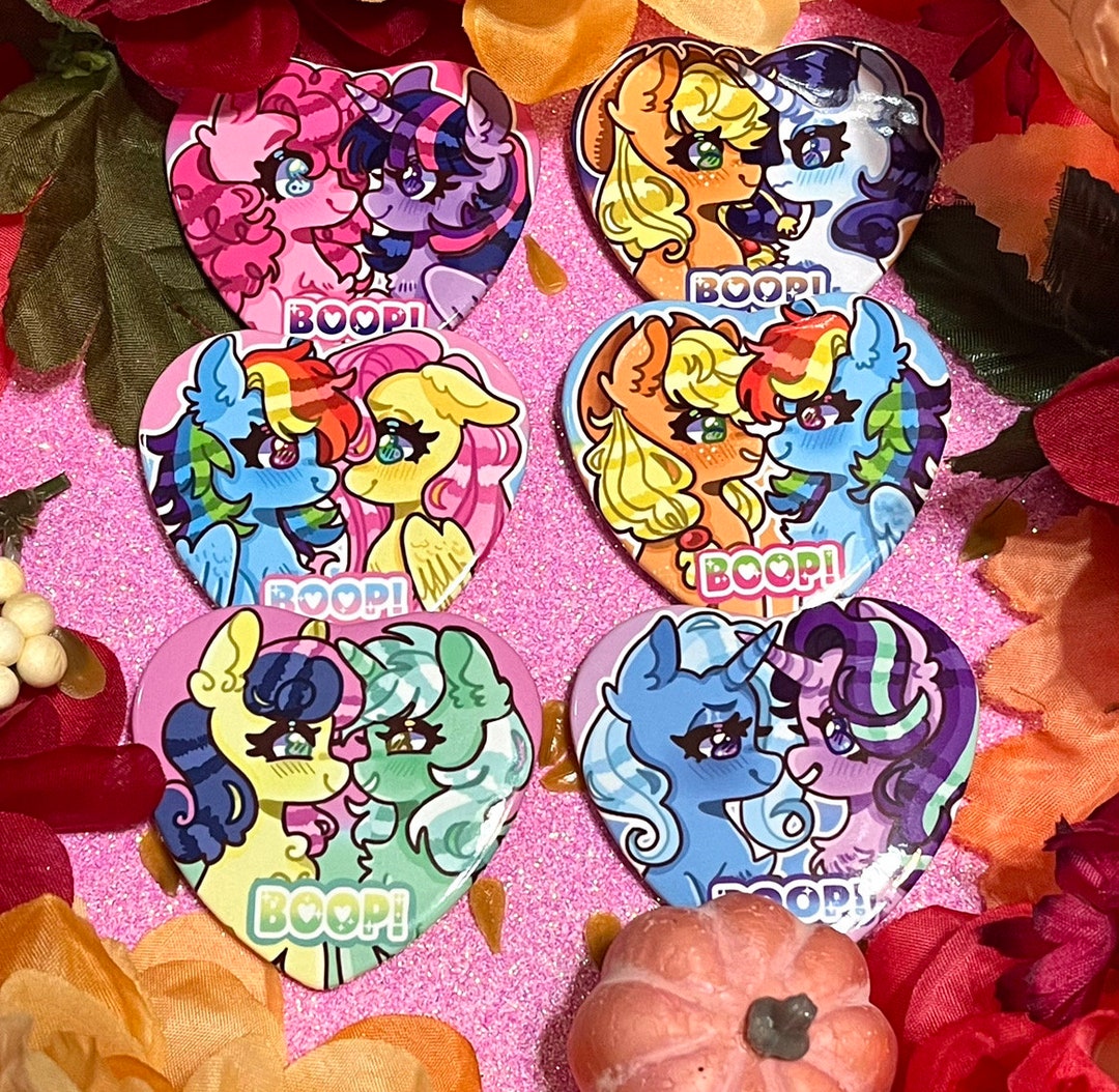 My Little Pony Boop Buttons Pins Applejack Rarity Twilightsparkle ...