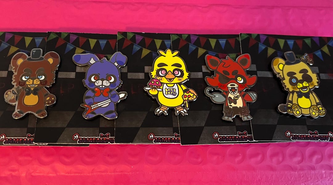 The Pins of '87 A FNAF Inspired Enamel Pin Set. Freddy Fazbear Chica ...