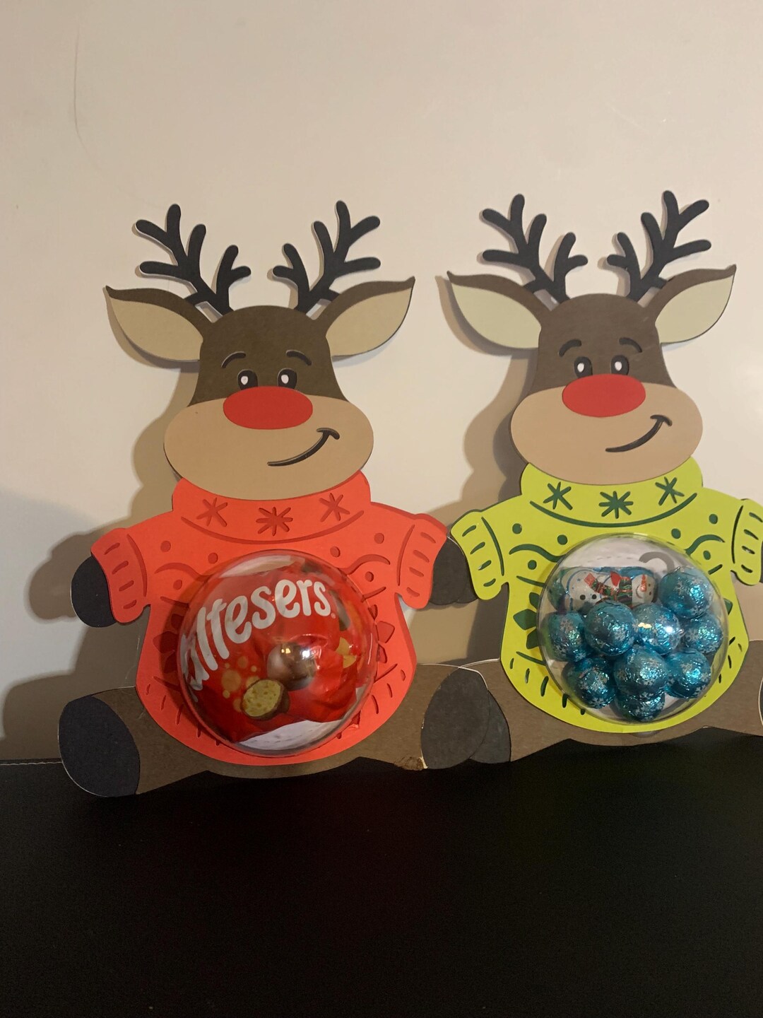 Handmade Reindeer Sweet Holder, Christmas Jumper, Festive Treats. - Etsy