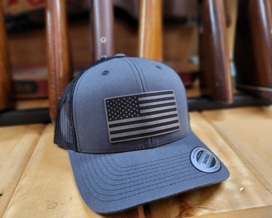 Charcoal-black American Flag Patch Hat, 4th of July Hat, Dad Hat Gift, Son Hat, Dad Birthday ...