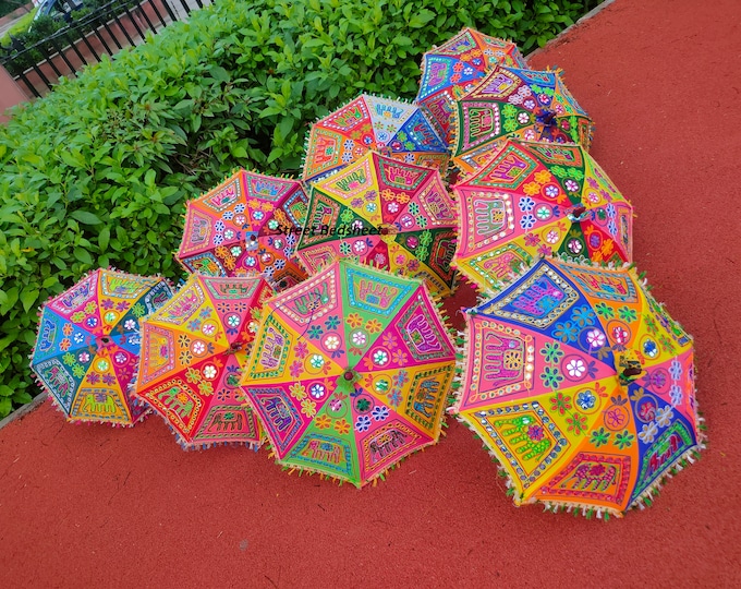10 Pcs Mix Lot Indian Wedding Umbrella Handmade Umbrella Decorations ...