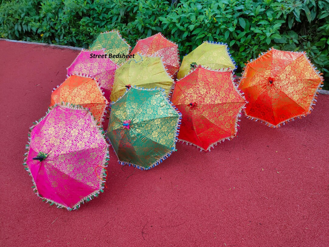 Indian Wedding Heena Decorative Umbrella Handmade Cotton Sun Parasols ...