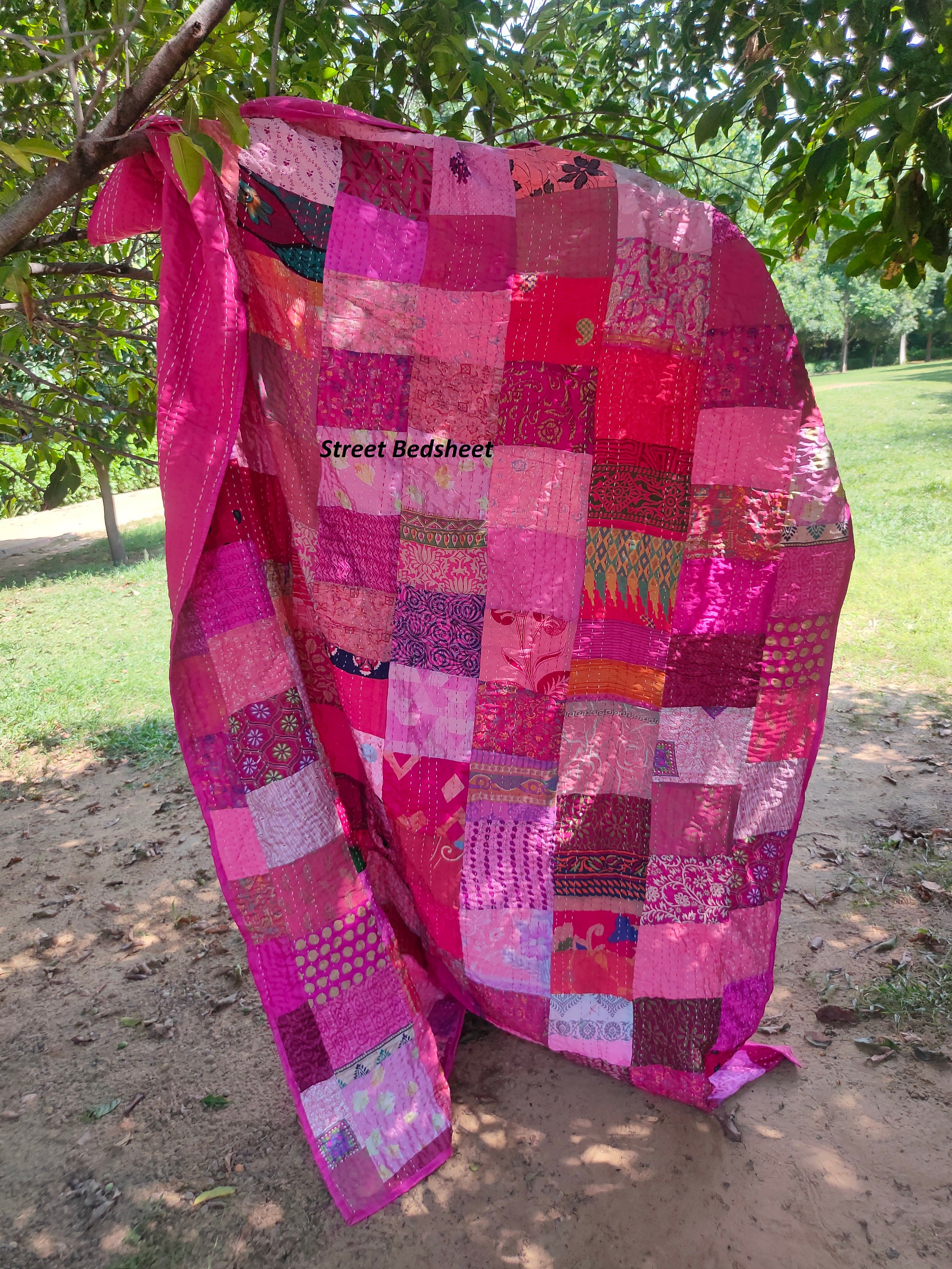 Bohemian Patchwork Quilt Kantha Quilt Handmade Vintage Quilts Boho King ...