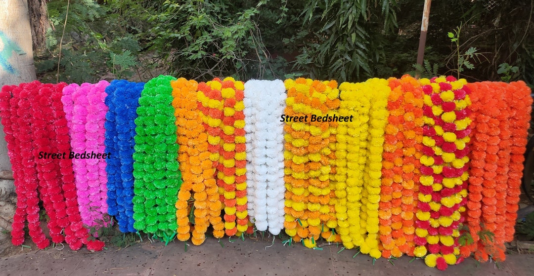 Marigold Flower String Decoration, Artificial Plastic Flowers, Party ...