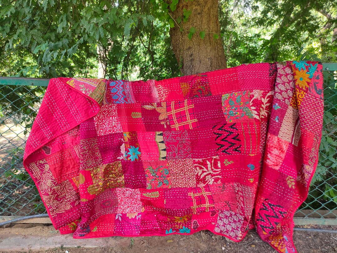 Indian Traditional Patch Work Kantha Quilt Multi Color - Etsy