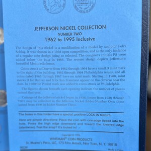 1962-1995 Jefferson Nickels Collection in Official Whitman Coin Folder ...