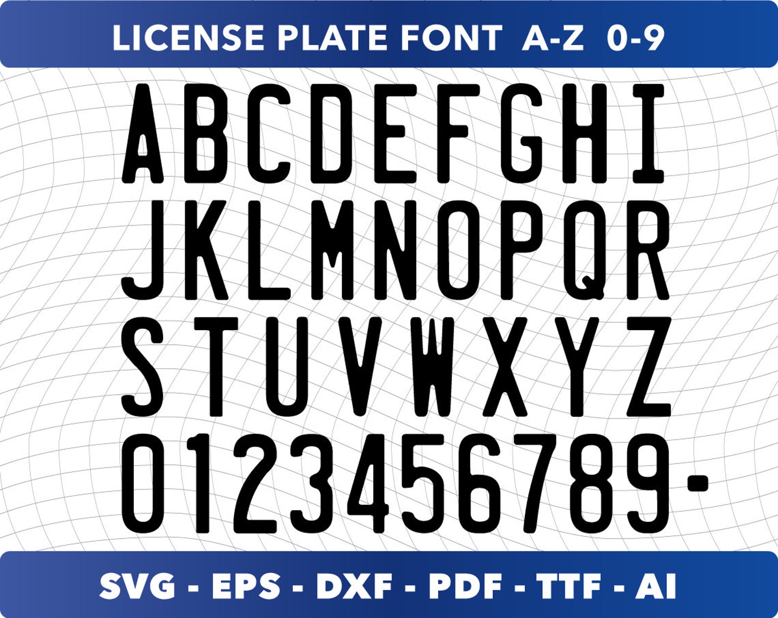 License Plate Font Svg Ttf Alphabet Letters License Plate Letter FONT ...