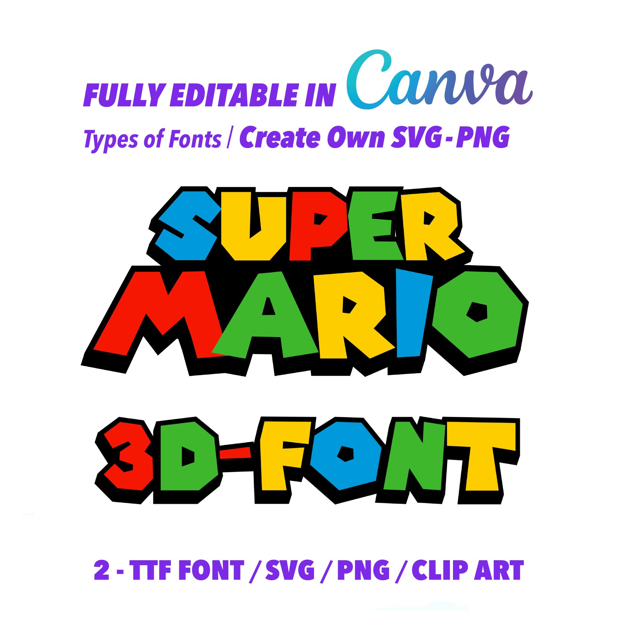 Super Mario Font Svg Super Mario Alphabet Svg Super Mario Etsy