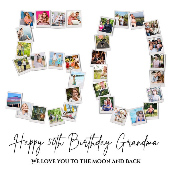 50th Birthday Photo Collage - Etsy