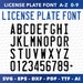 License Plate Font Svg Ttf Alphabet Letters License Plate Letter FONT ...