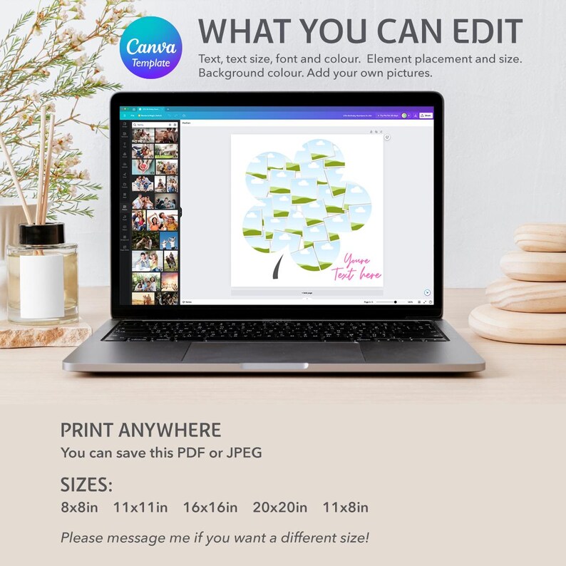 Flower Photo Collage Template: Family, Birthday, Anniversary (canva ...