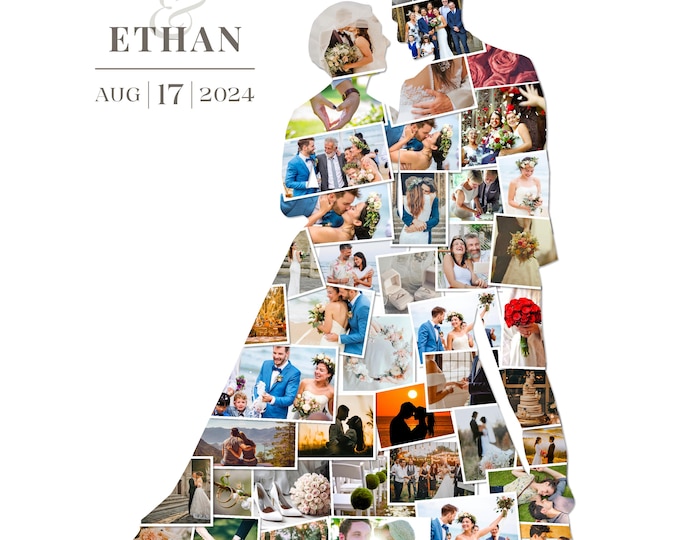 Wedding Photo Collage Template Bride and Groom Photo Collage Bride and ...