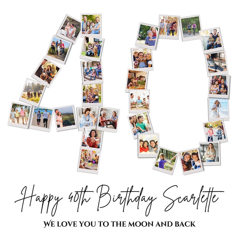 40th photo collage - Etsy.de