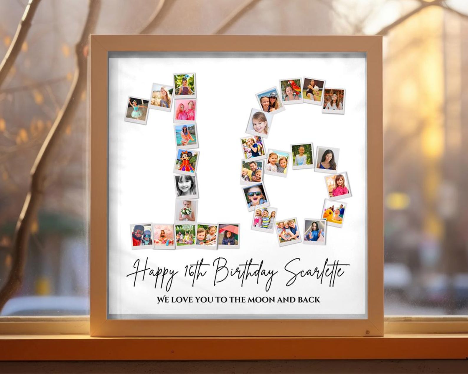 16th Birthday Photo Collage, 16th Birthday Gift, Birthday Number 16 ...