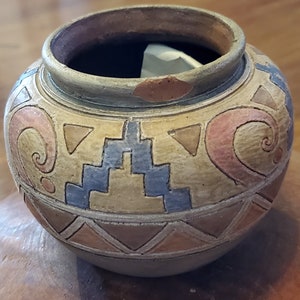 Vintage Portugal Pottery Hand-made the Inca Collection Incised Pot by ...