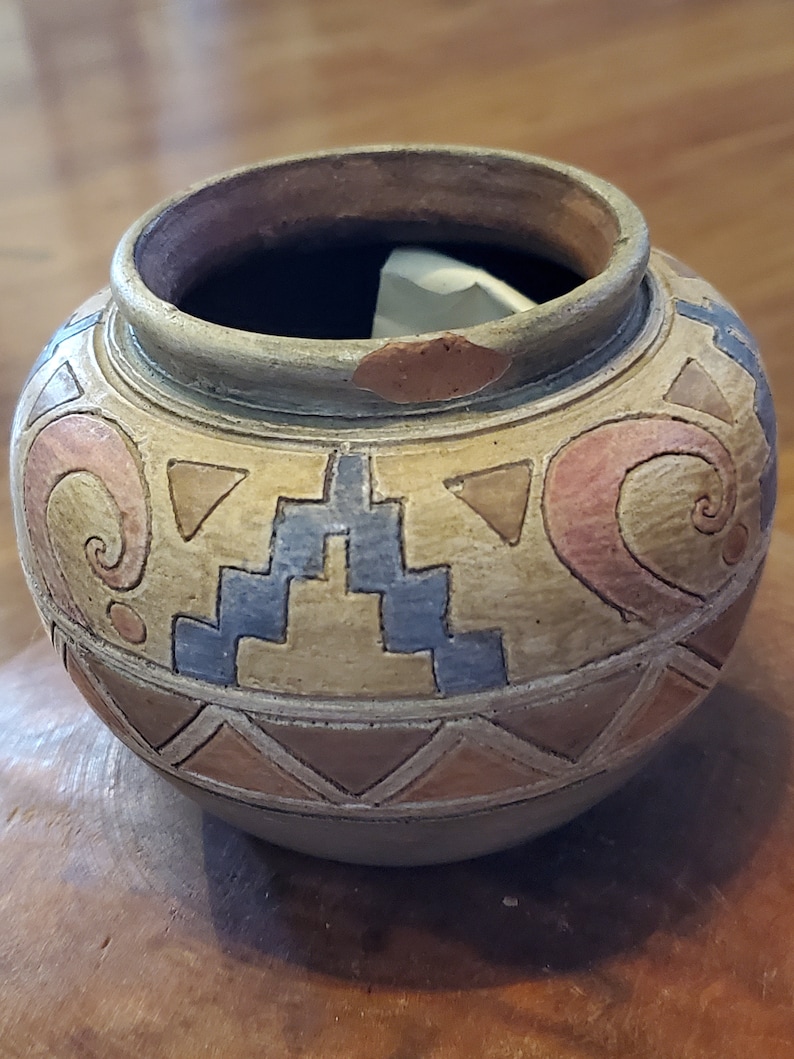 Vintage Portugal Pottery Hand-made the Inca Collection Incised Pot by ...