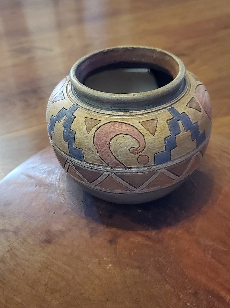 Vintage Portugal Pottery Hand-made the Inca Collection Incised Pot by ...