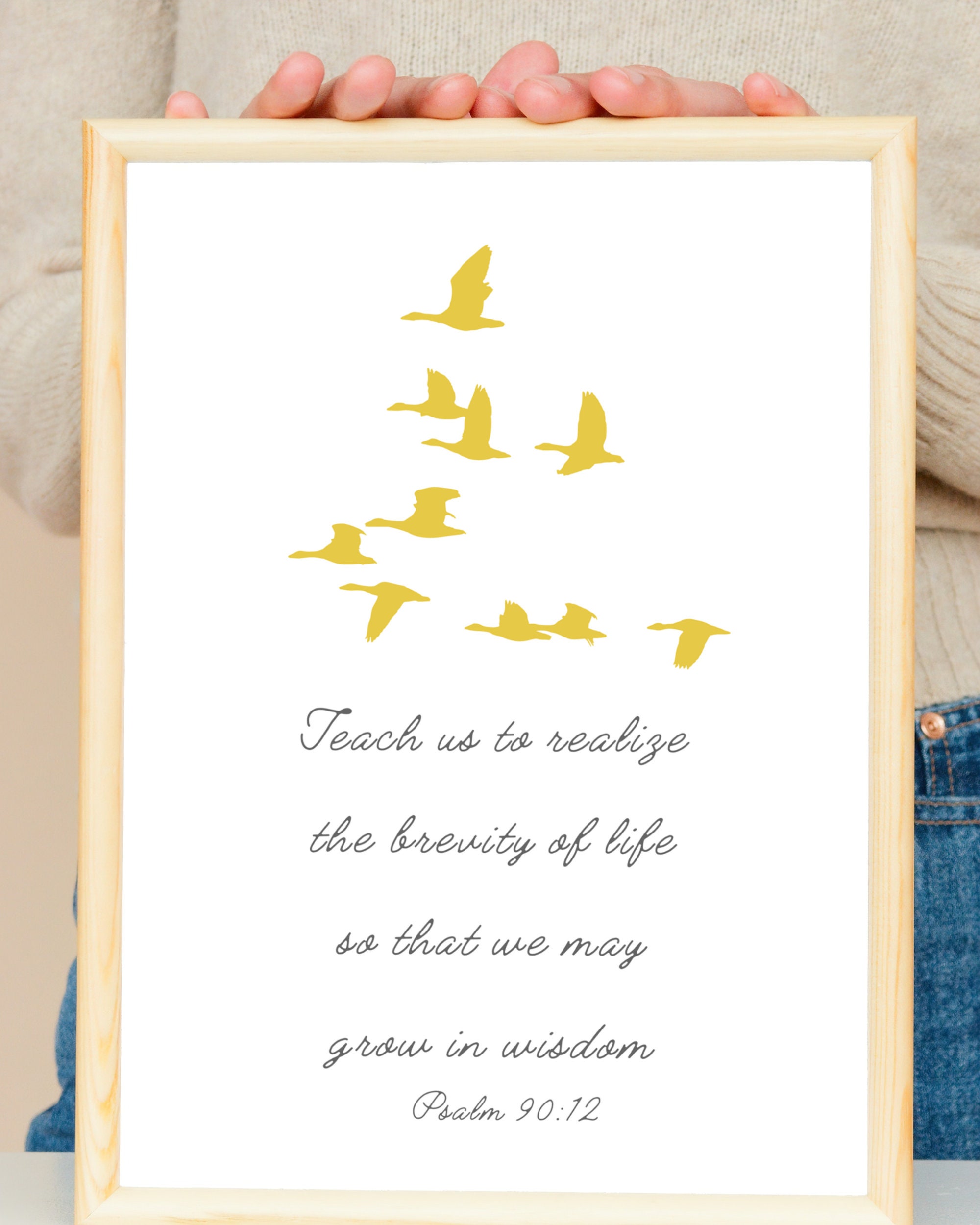 Bible Verse Print, Teach Us the Brevity of Life Psalm 90:12 Print ...
