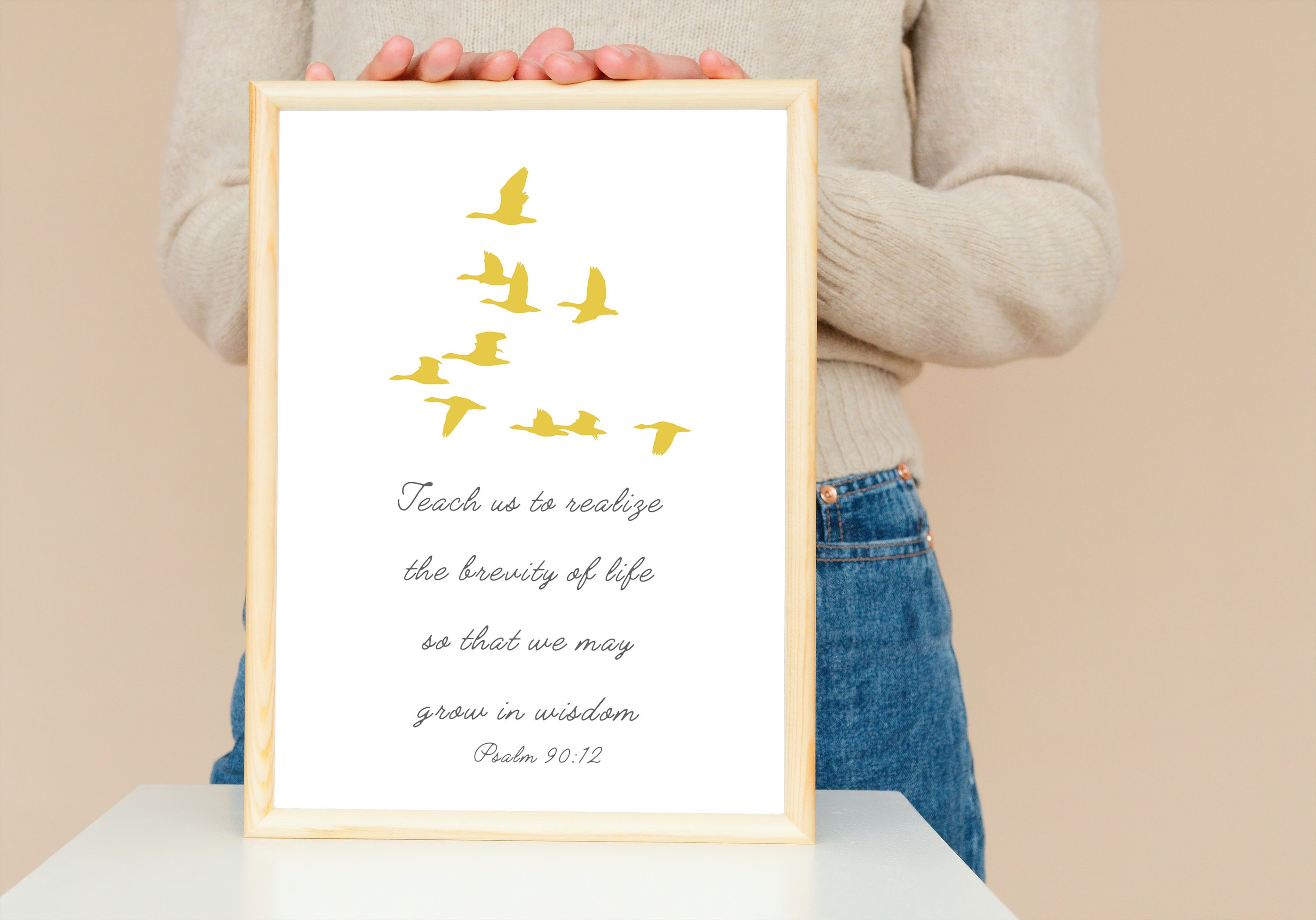 Bible Verse Print, Teach Us the Brevity of Life Psalm 90:12 Print ...