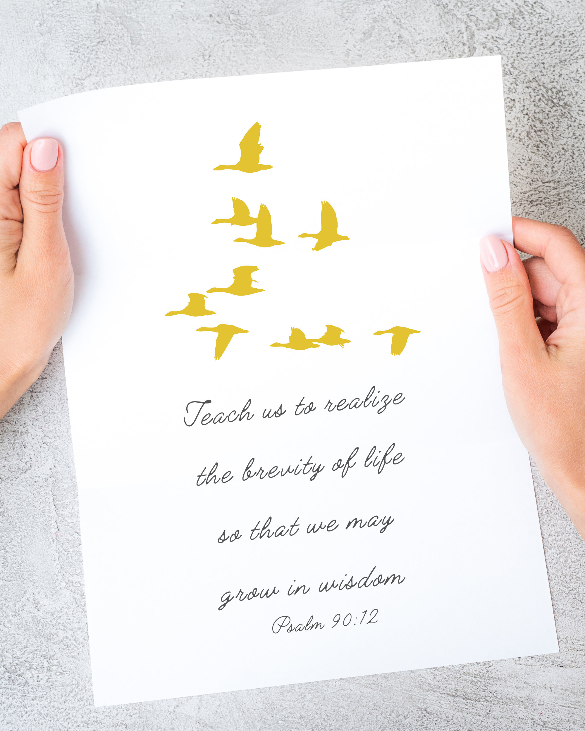 Bible Verse Print, Teach Us the Brevity of Life Psalm 90:12 Print ...