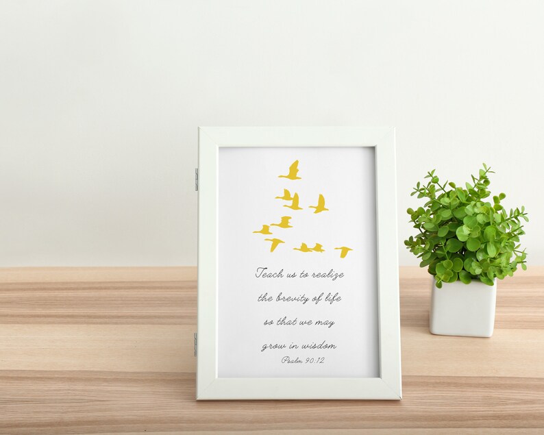 Bible Verse Print, Teach Us the Brevity of Life Psalm 90:12 Print ...