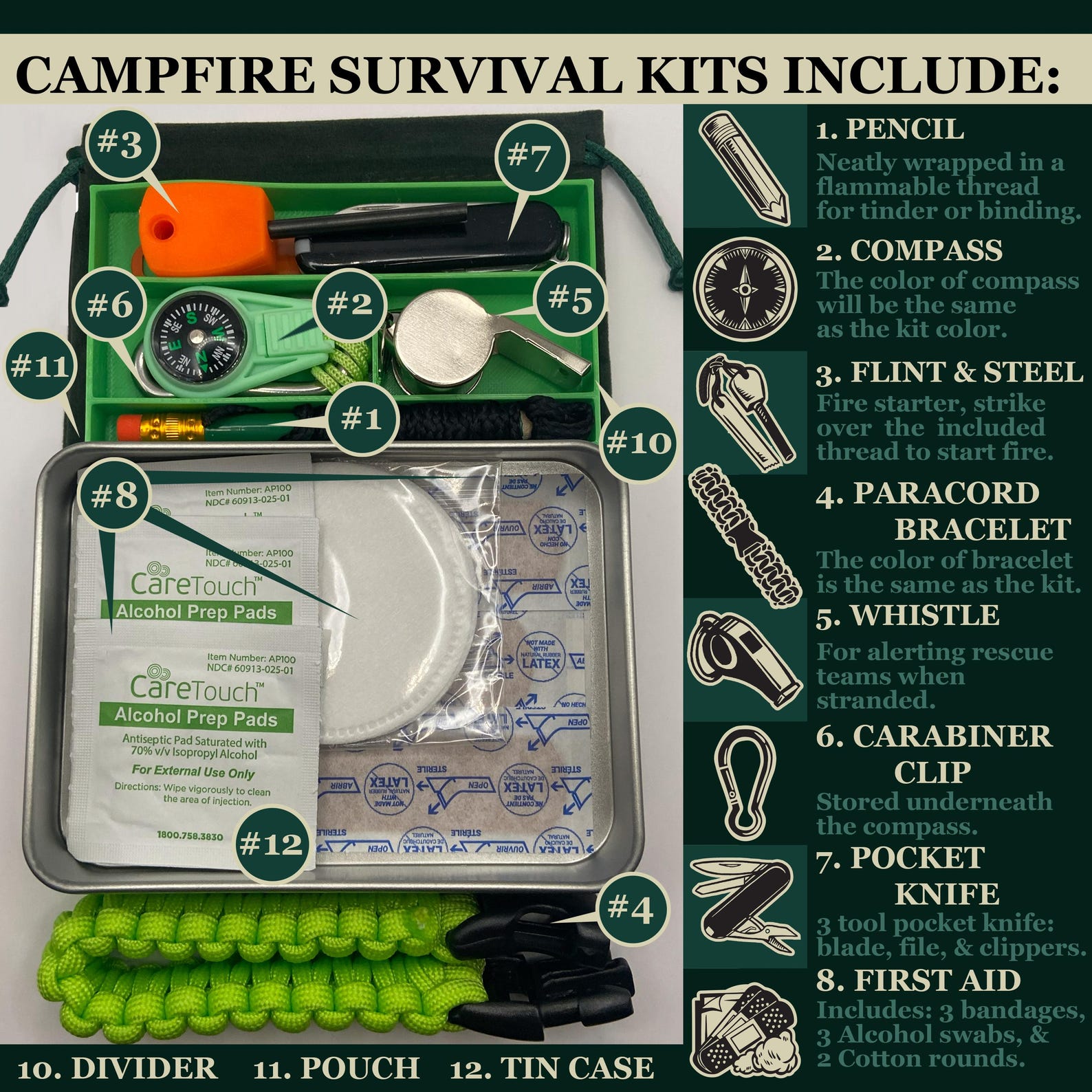 Camping Survival Kit - Outdoor Hiking Toolkit - Etsy