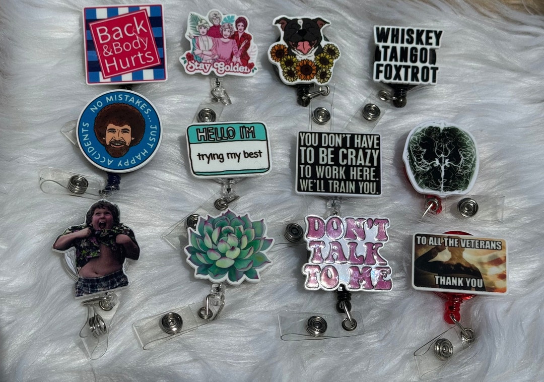 Funny Badge Ems Nurse Cashier I.D Name Badge EMT Badge Reel Medical ...