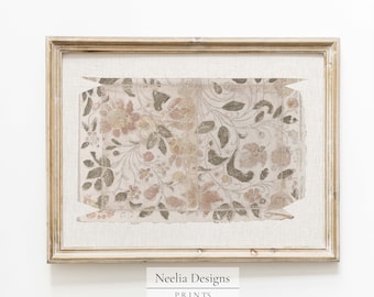 Neutral Vintage Wallpaper Pattern Vintage Pattern Digital Print Wall ...