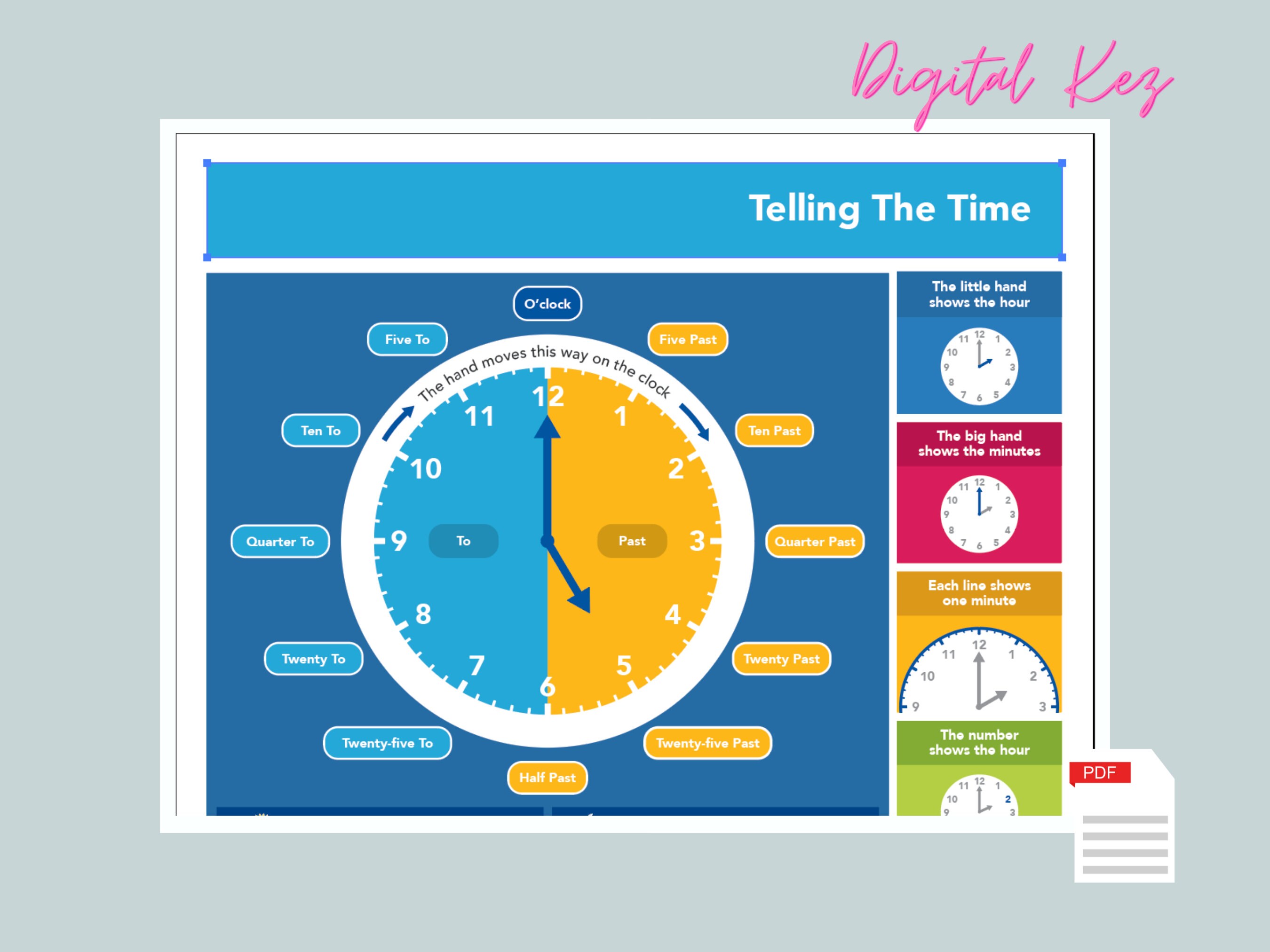 Tell the Time A4 Printout Time Worksheet Telling the Time PDF - Etsy