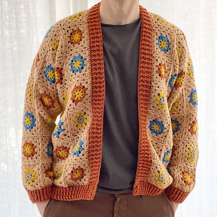 Floral Fusion-mens Cardigan Crochet Pattern CROCHET PATTERN, Valentine ...