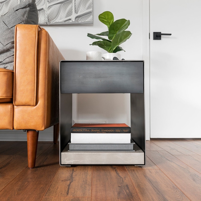 Steel End Table - Etsy
