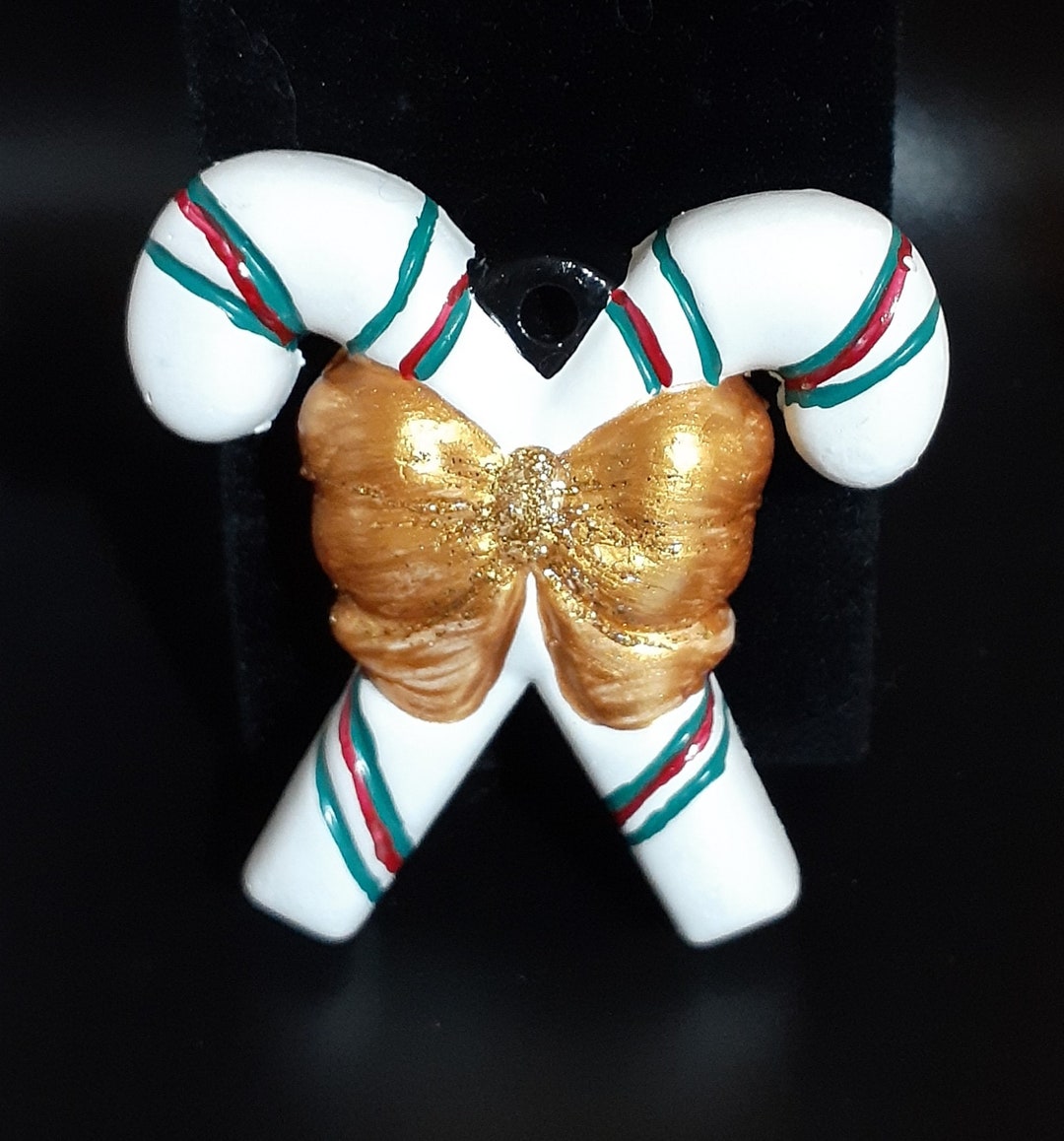 White Plaster Candy Cane Ornament - Etsy