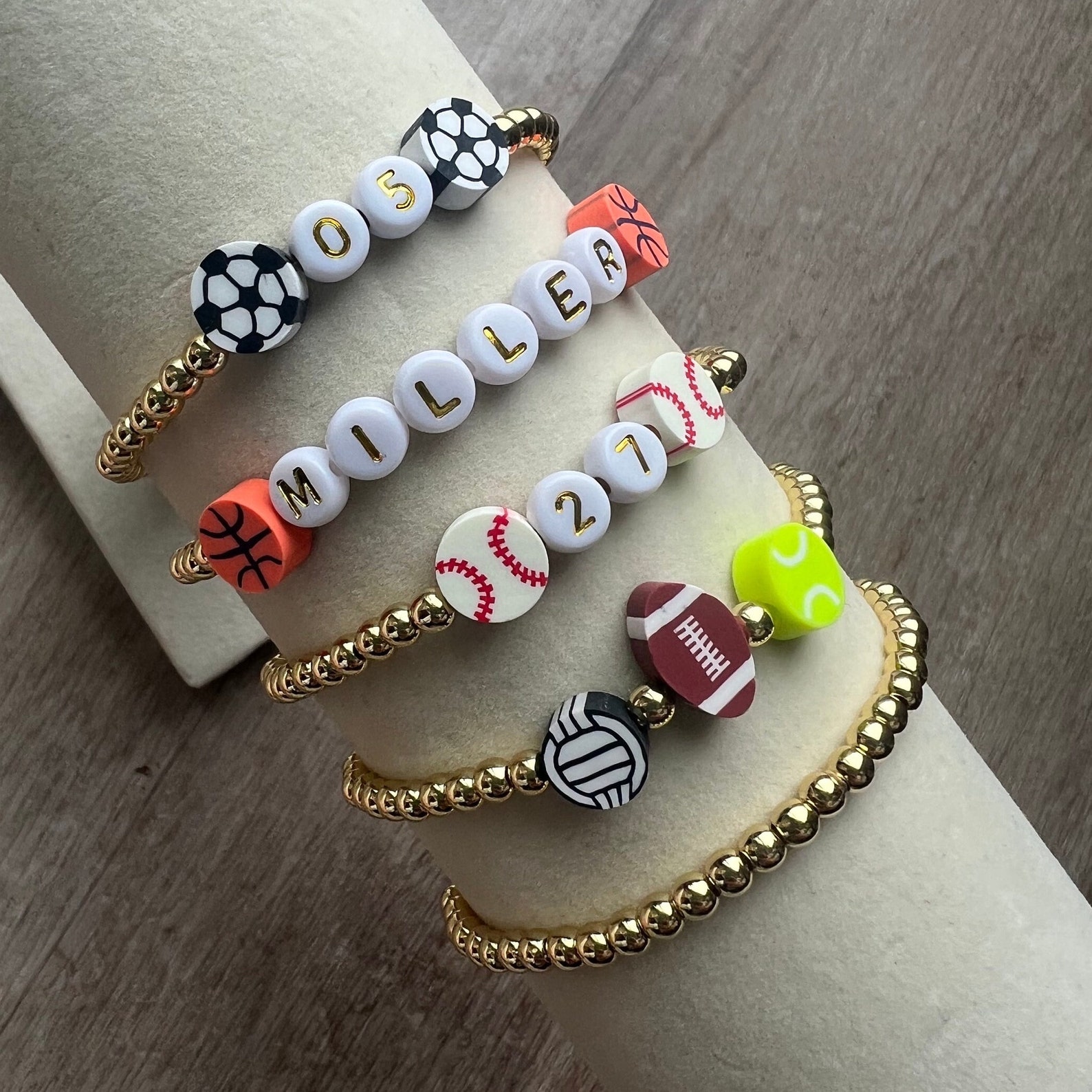 Custom Sports Bracelets - Gold | Baseball Bracelet | Baseball Mom ...