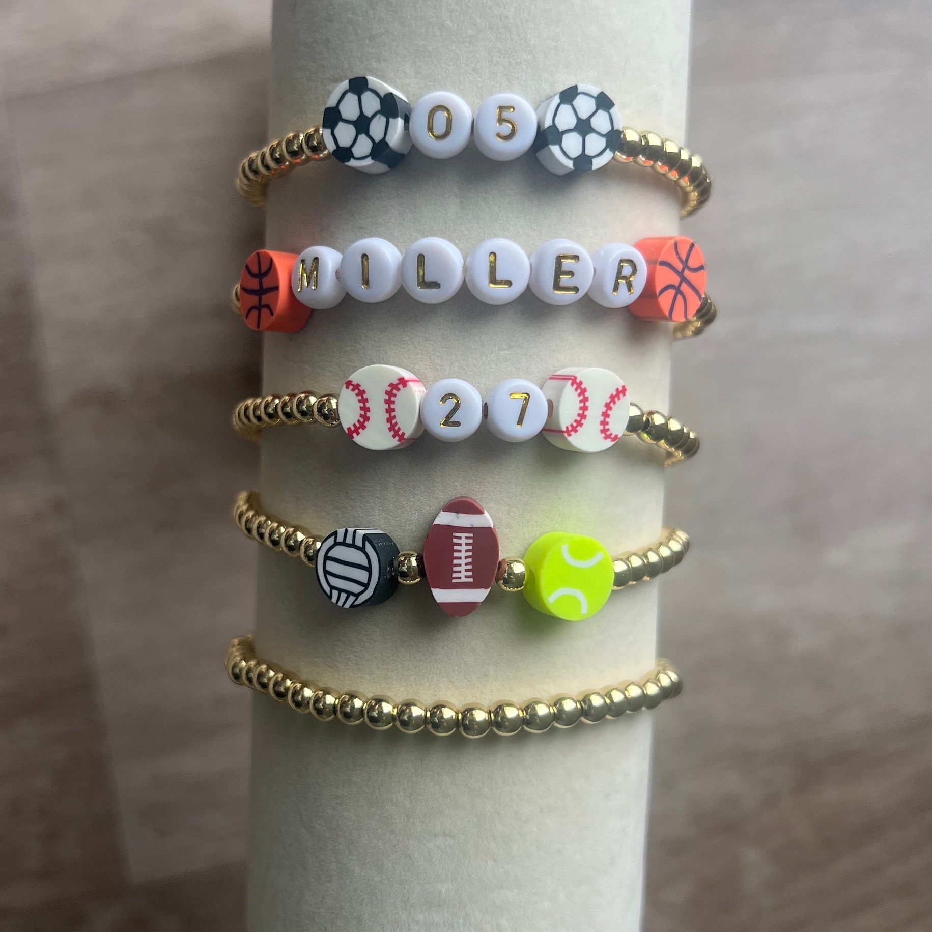 Custom Sports Bracelets - Gold | Baseball Bracelet | Baseball Mom ...
